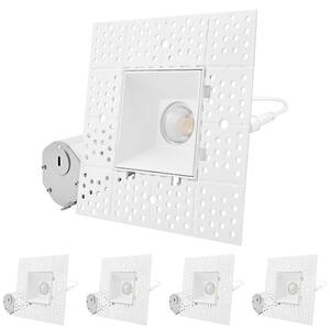 LUXRITE 2 in. Adjustable LED Gimbal Canless Recessed Light with J-Box 5 ...