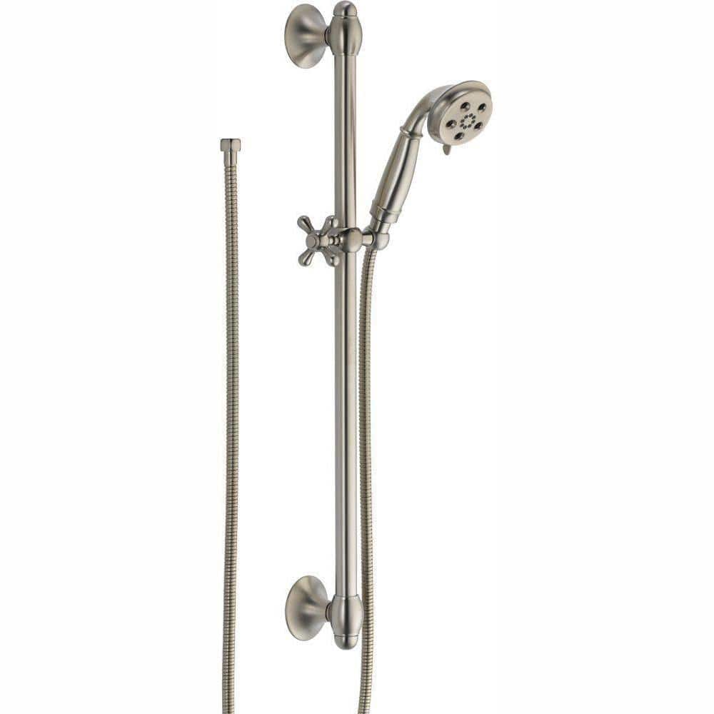 Delta 3-Spray Patterns 1.75 GPM 3.34 in. Wall Mount Handheld Shower ...