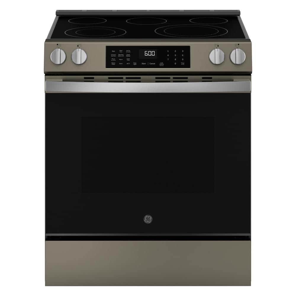 GE 30 in. 5 Burner Element Smart Slide-In Electric Convection Range in ...