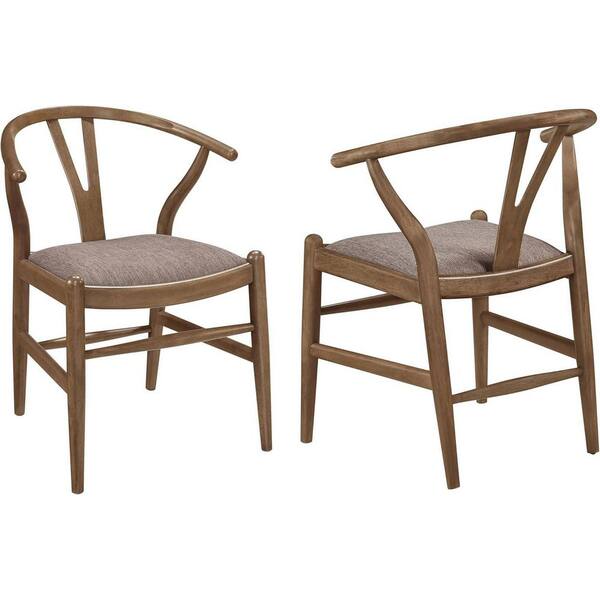 HOME IMPORTS EMPORIUM Walnut Brown/Brown Fabric Upholstered Wood Frame ...