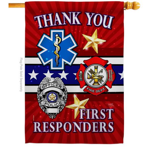 Breeze Decor 28 in. x 40 in. First Responders Service House Flag 2 ...
