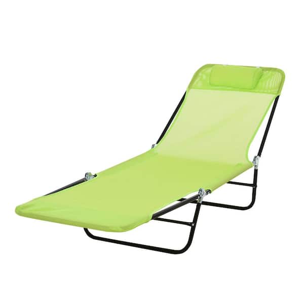 Flynama Folding Chaise Lounge Chair with Reclining Back and Headrest ...