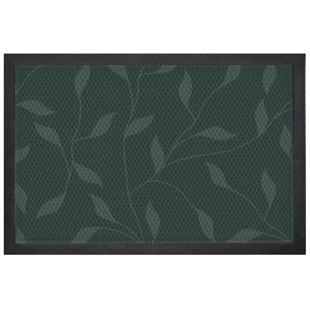 BERNINI FOUNTAINS Aqua Indoor Outdoor Mat Leaves Green 24 in. L x 5 in ...