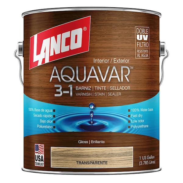 Aquavar 1 gal. Clear Semi-Gloss Water-Based Varnish-Stain ...