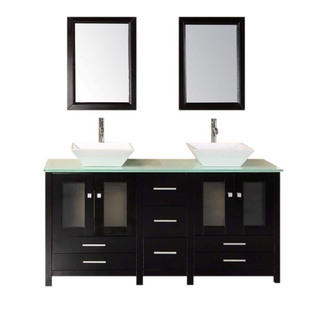 Design Element Arlington 61 in. W x 22 in. D Vanity in Espresso with ...