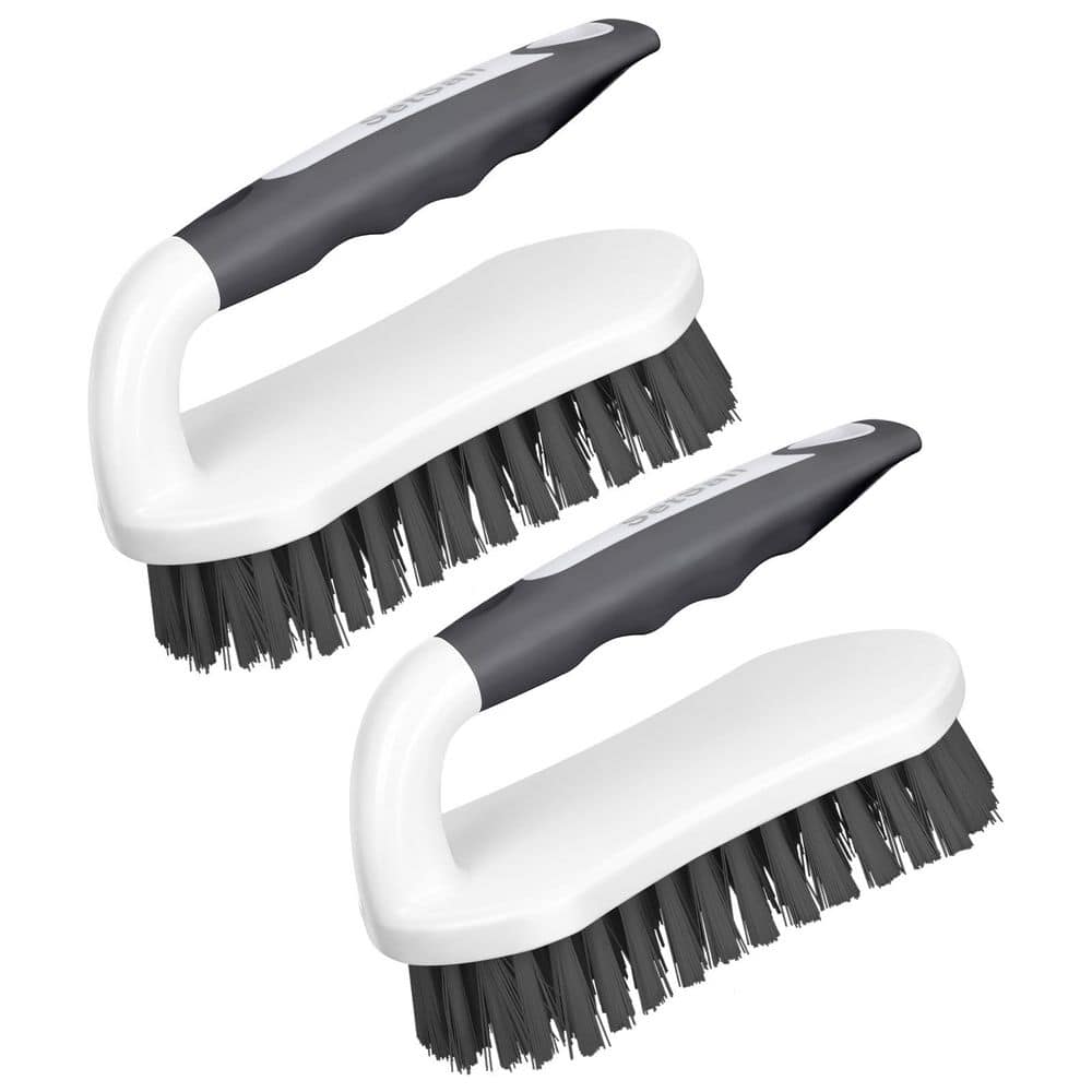 NVNOO 5.9 in. Stiff Bristles Scrub Brushes for Shower, Bathroom, Carpet ...