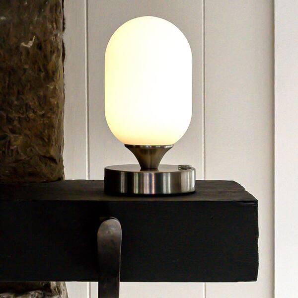 JONATHAN Y Eli 8 in. Nickel/White Modern Minimalist Iron JONATHAN Y Eli 8 in. Nickel/White Modern Minimalist Iron