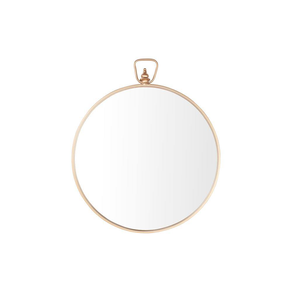 StyleWell Medium Round Gold Classic Accent Mirror with Handle (32.5 in ...