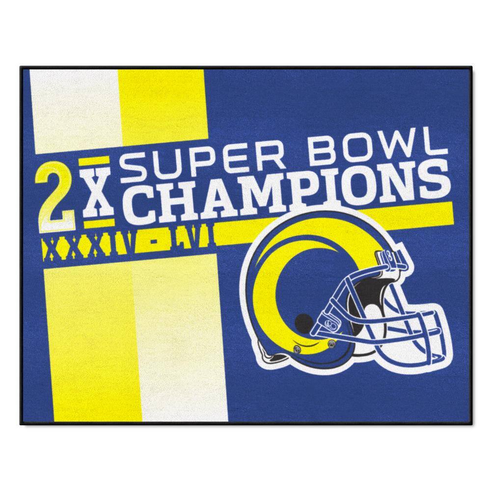 PROPLUS NFL - Los Angeles Rams Dynasty Yellow 2 ft. x 3 ft. Starter Mat ...