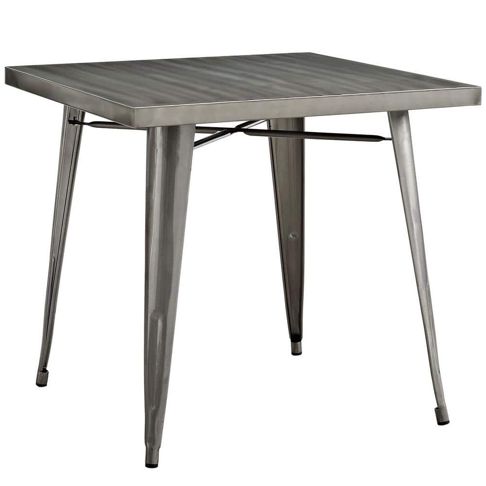 MODWAY Alacrity Gunmetal Square Metal Dining Table EEI-2035-GME - The ...