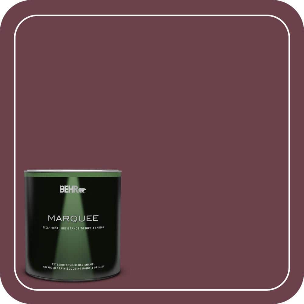 BEHR MARQUEE 1 qt. #110D-7 Vin Rouge Semi-Gloss Enamel Exterior Paint ...