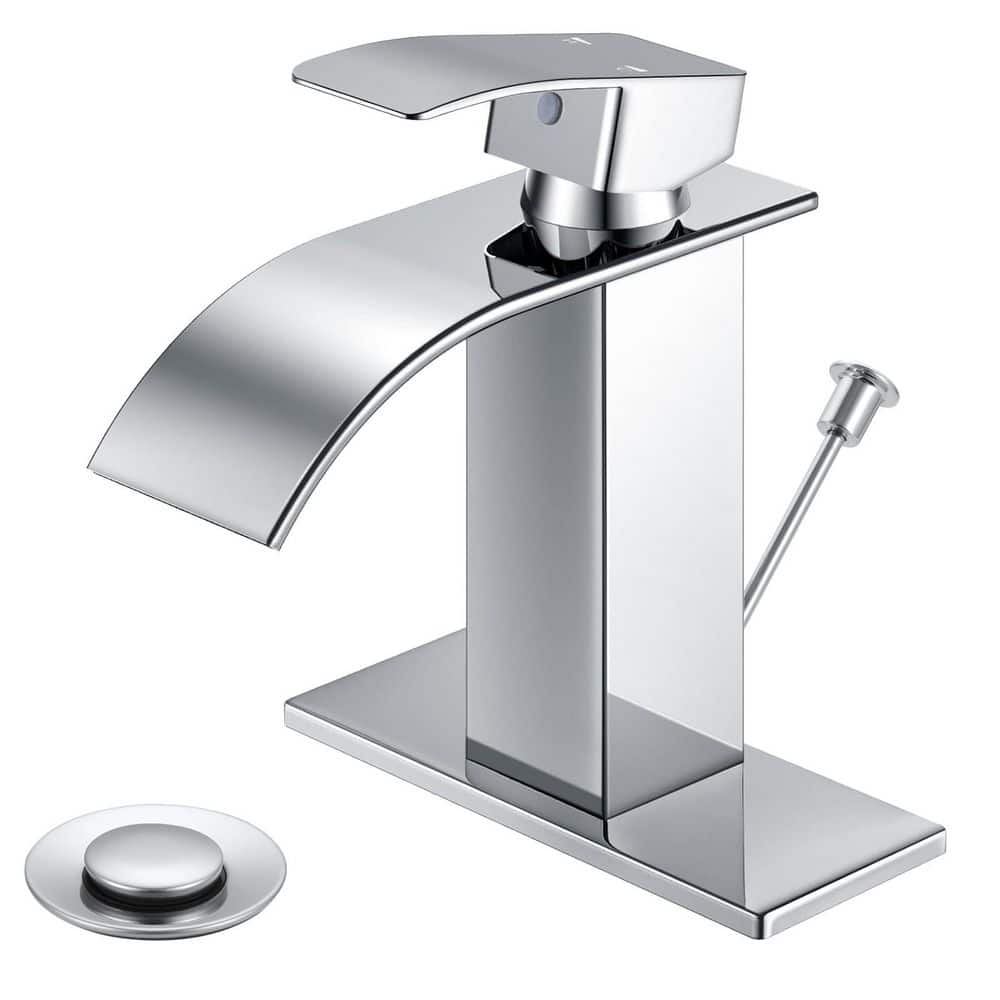 MTTCLE Single Handle Waterfll Spout Single Hole Bathroom Sink Faucet ...