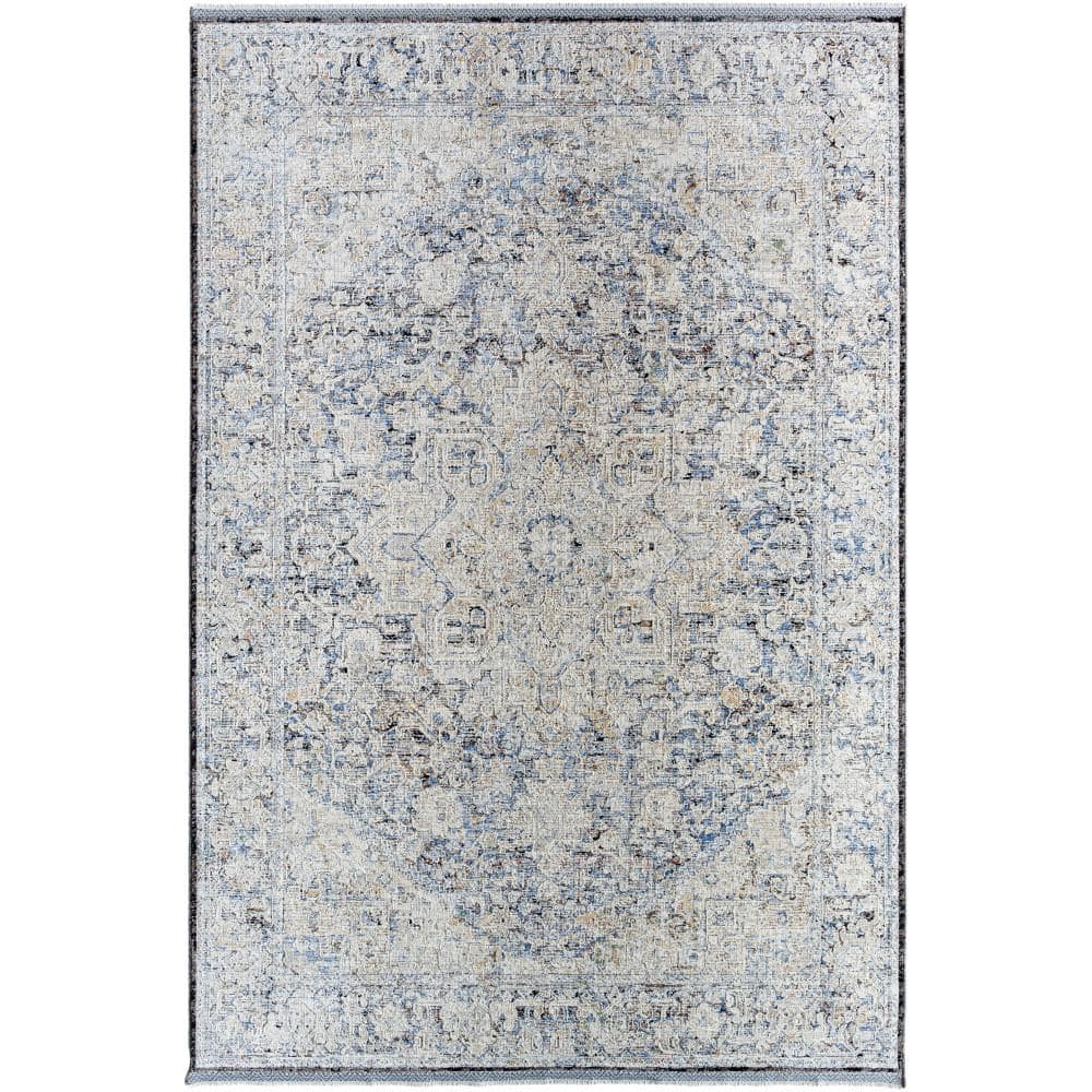 Livabliss Rivaldo Gray/Multi-color Medallion 5 ft. x 7 ft. Indoor Area ...
