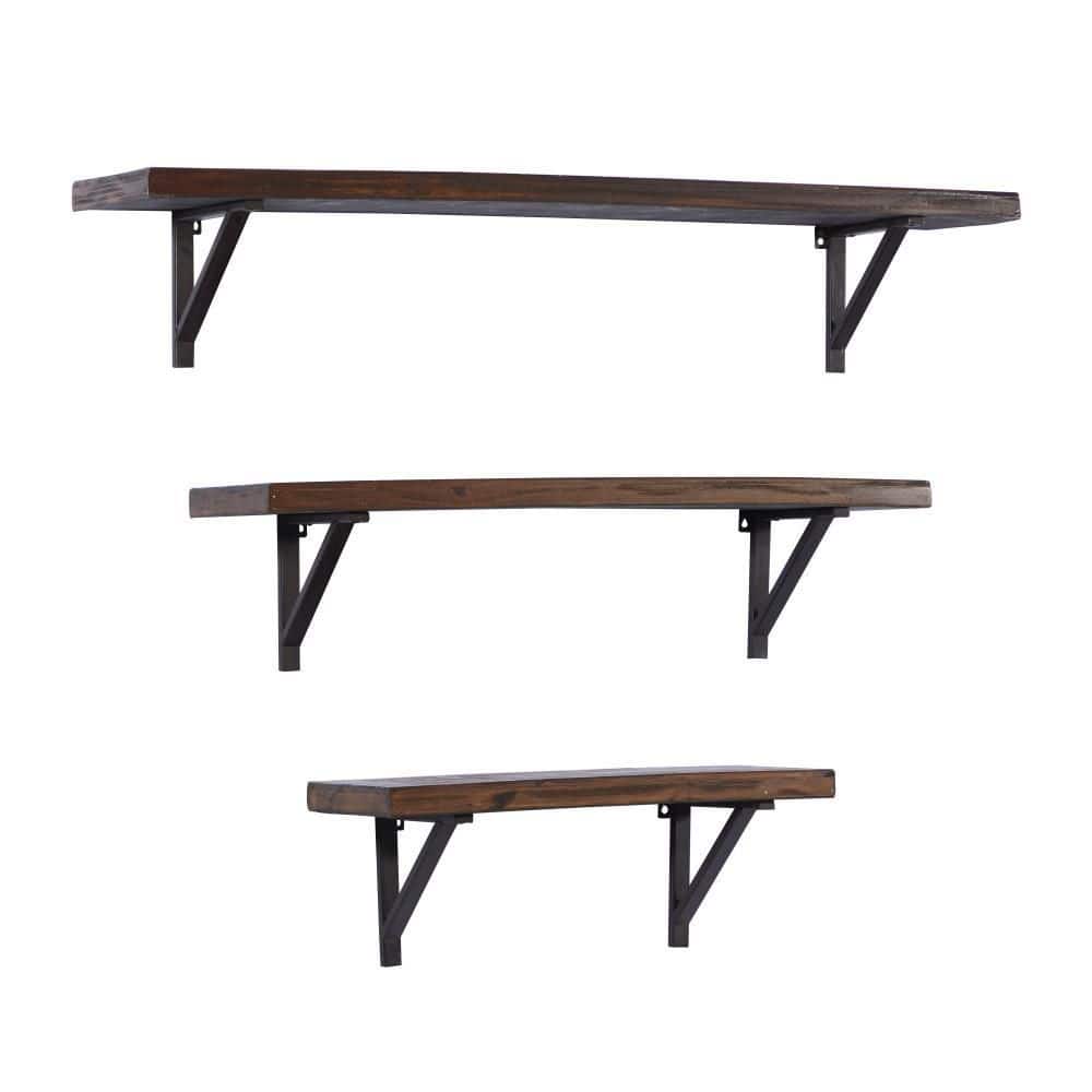 Litton Lane 11 in. x 32 in. White Wood Vintage Wall Shelf 92602 - The ...