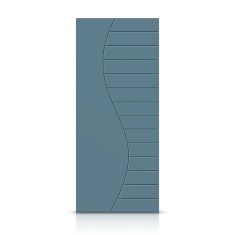CALHOME 24 in. x 84 in. Hollow Core Dignity Blue Stained Composite MDF ...