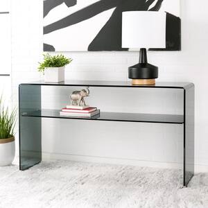 SAFAVIEH Dash 29.5 in. Clear Rectangle Glass Console Table CNS7302B ...