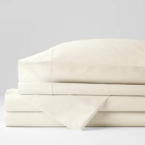 The Company Store Classic Solid 4-Piece Ivory 350-Thread Count Cotton ...