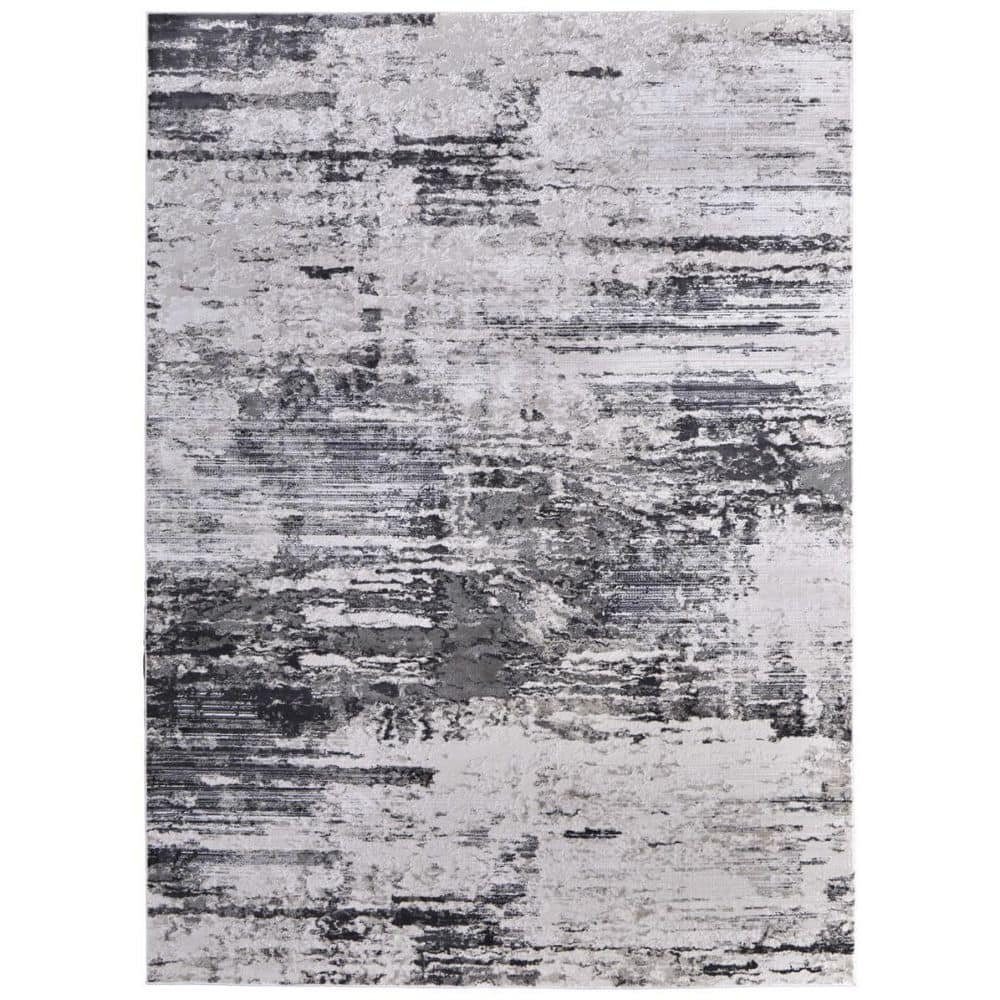 HomeRoots 2 ft. x 3 ft. Ivory, Gray Abstract Area Rug 2000567930 - The ...