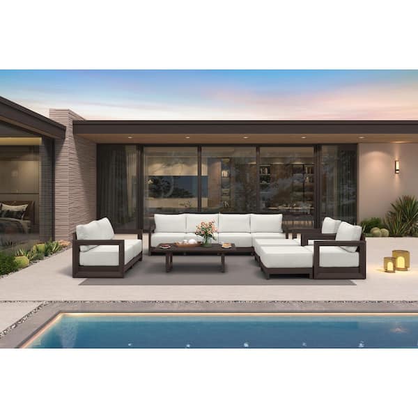 PURPLE LEAF 11-Pieces Patio Conversation Sets All Weather Outdoor Couch ...