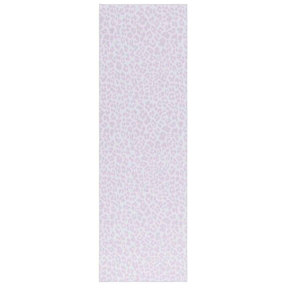 SAFAVIEH Faux Hide Ivory/Pink 3 ft. x 8 ft. Machine Washable Animal ...