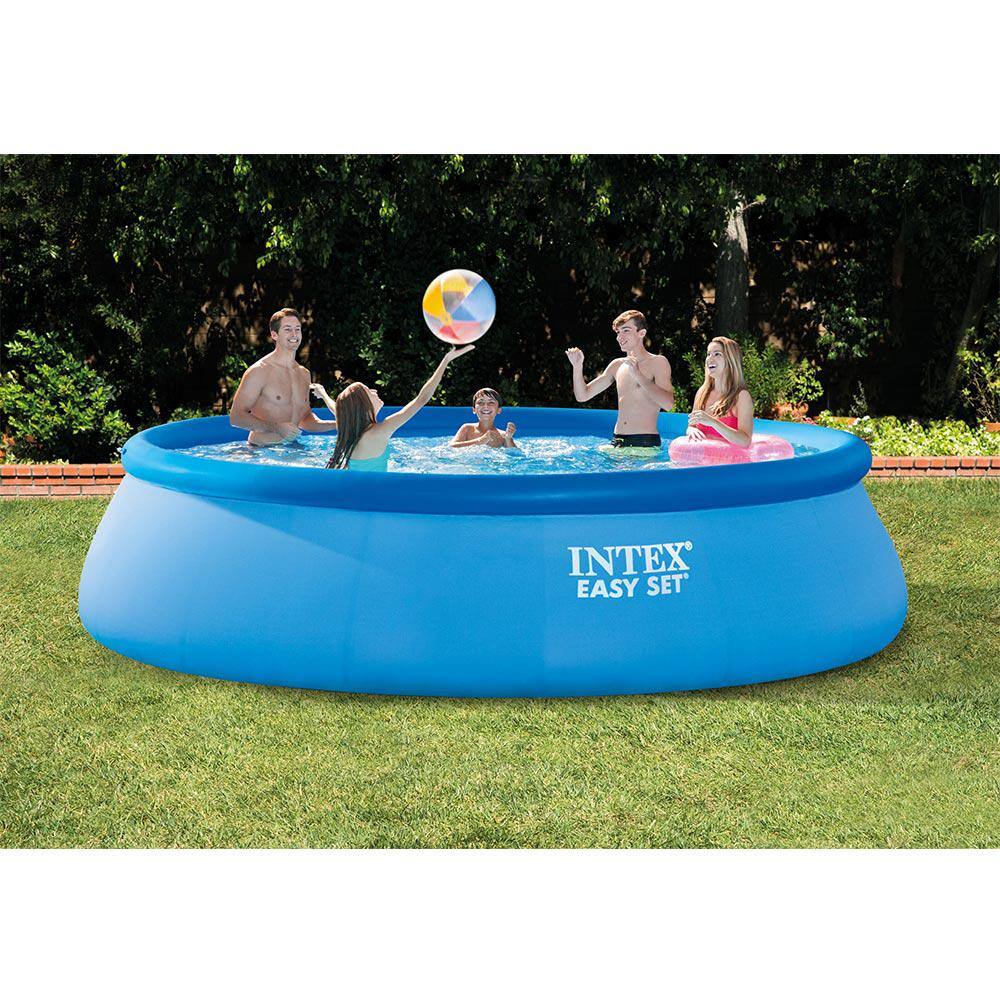 Intex Easy Set 15 ft. Round x 42 in. Deep Inflatable Pool 28165EH-K ...