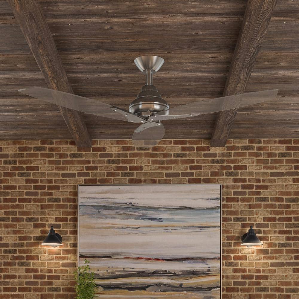 Hampton Bay Florentine IV 56 in. Indoor Brushed Nickel Ceiling Fan with ...