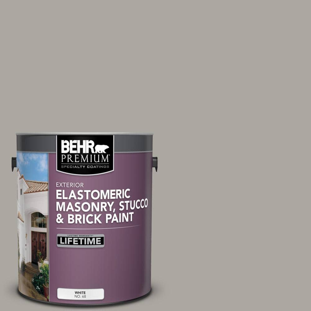 BEHR PREMIUM 1 gal. #N360-3 Still Gray Elastomeric Masonry, Stucco and ...