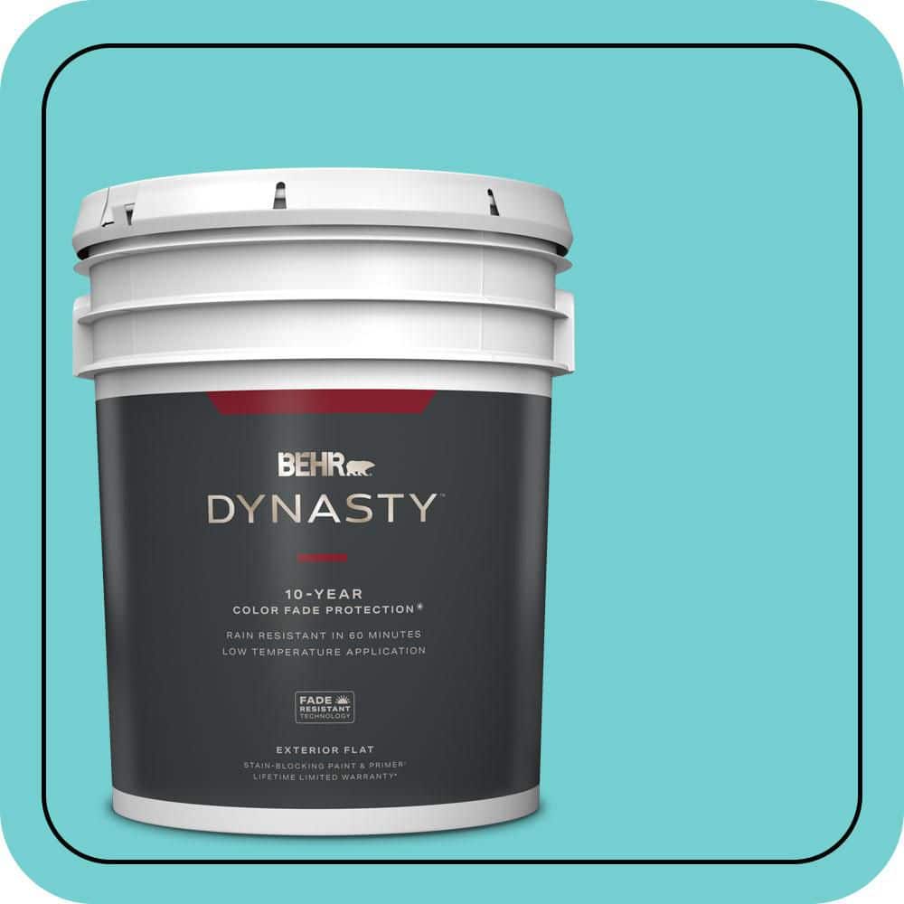 BEHR DYNASTY 5 gal. #P460-3 Soft Turquoise Flat Exterior Stain-Blocking ...