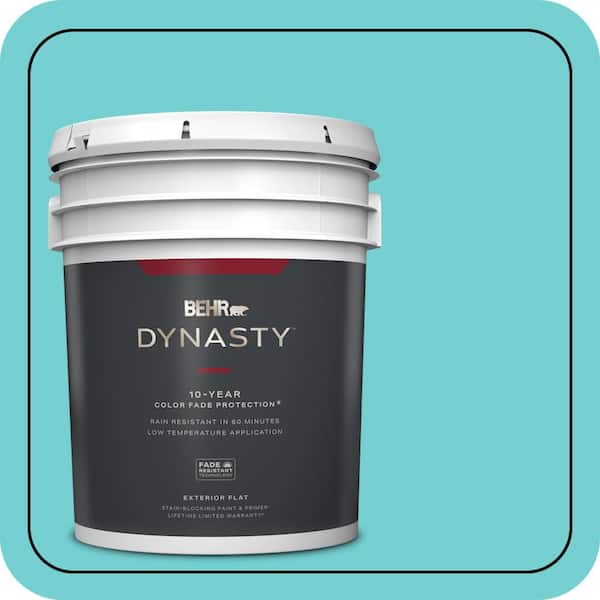 BEHR DYNASTY 5 gal. #P460-3 Soft Turquoise Flat Exterior Stain-Blocking ...