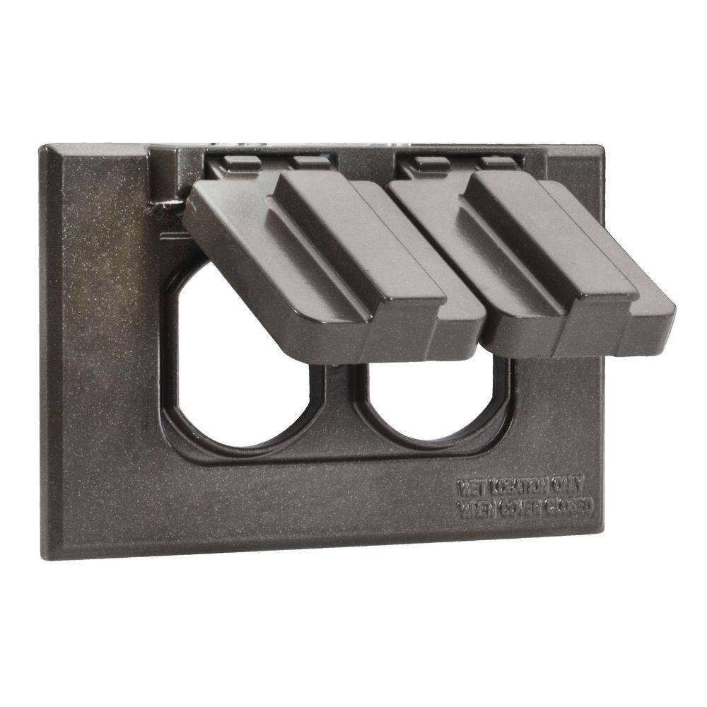 Southwire Weatherproof Single Gang Horizontal Bronze Duplex Cover (50 ...
