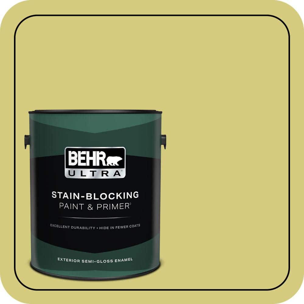 BEHR ULTRA 1 gal. #P350-4 Spring Grass Semi-Gloss Enamel Exterior Paint ...