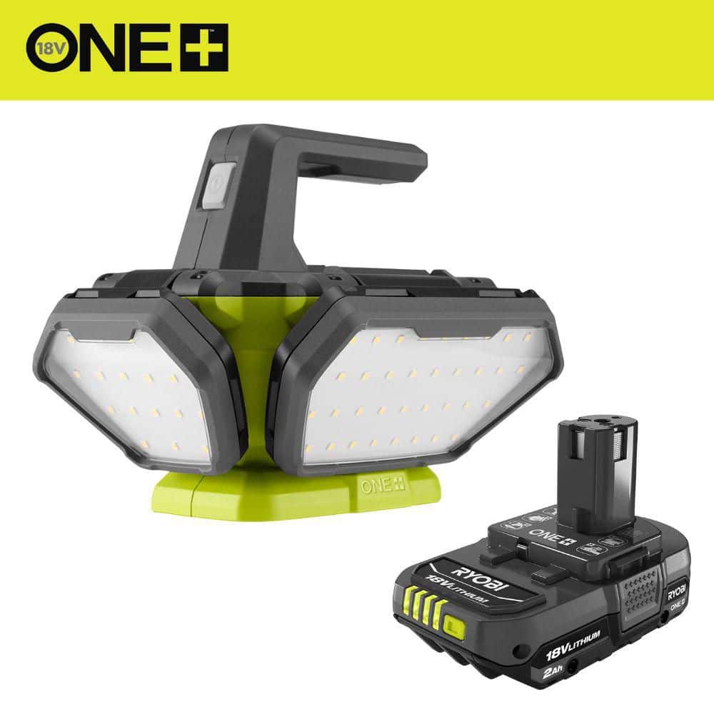 RYOBI ONE+ 18V Cordless 360° Light with ONE+ 18V 2.0 Ah Lithium-Ion ...
