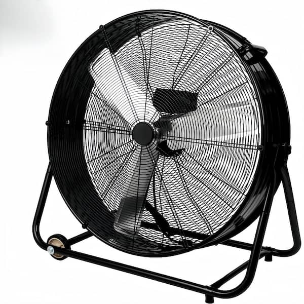 Atemomen 30 in. 3 fan speeds Drum Fan in Black with adjustable head ...