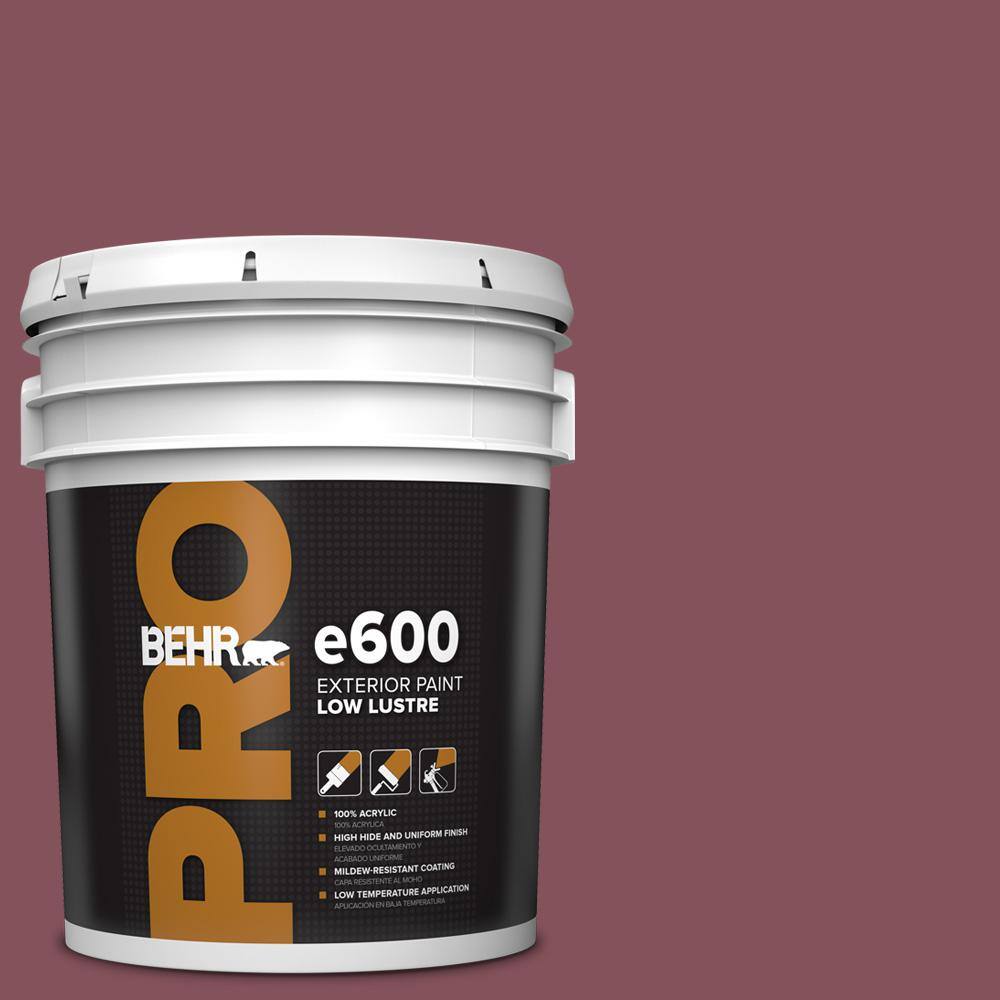 BEHR PRO 5 gal. #PPU1-15 So Merlot Low Luster Exterior Paint PR62305 ...