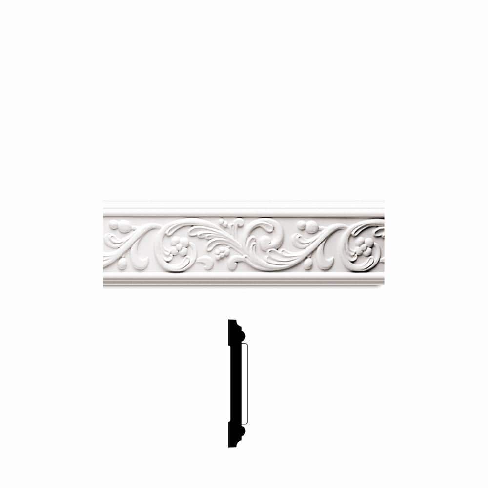 Focal Point 3/4 in. x 4-7/8 in. x 96 in. Primed Polyurethane Rococo ...