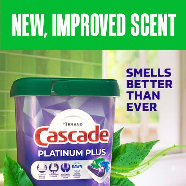 Cascade Platinum Plus Dawn Fresh Scent Dishwasher Detergent Pods (57 ...