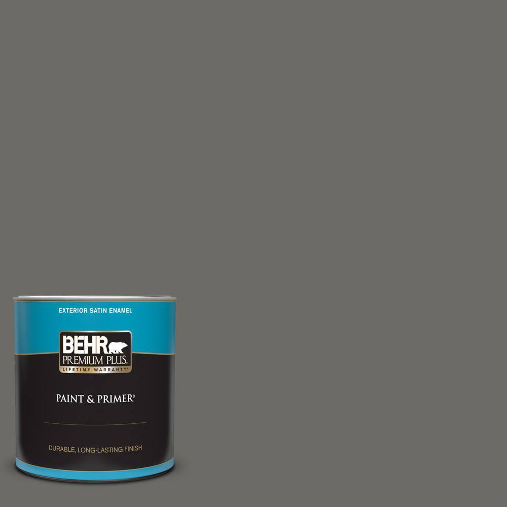 BEHR PREMIUM PLUS 1 qt. #PPU18-18 Mined Coal Satin Enamel Exterior ...