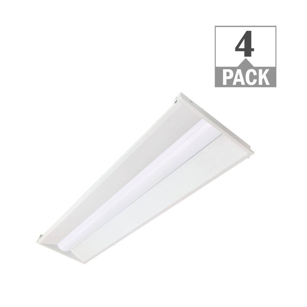 ETI LIGHTING 1 ft. x 4 ft. Boost Center Basket Integrated LED Troffer ...