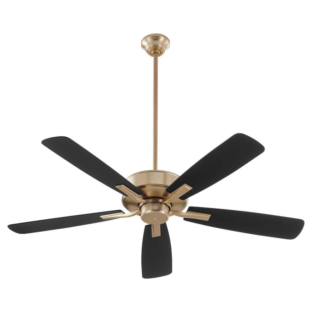 quorum Ovation 52 in. Aged Brass 5-Blades Ceiling Fan 4525-80 - The ...