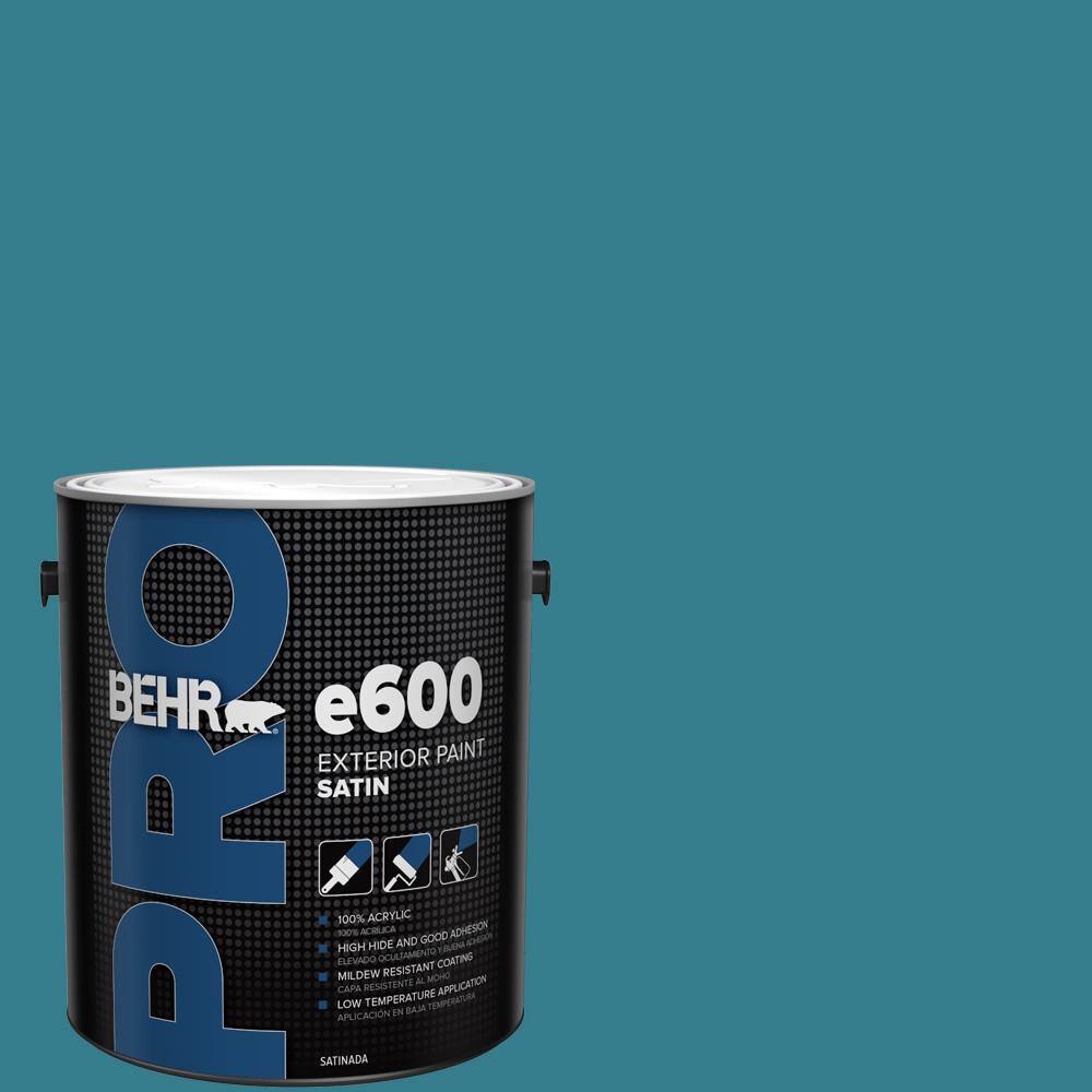 BEHR PRO 1 gal. #HDC-CL-27 Calypso Blue Satin Exterior Paint PR64301 ...
