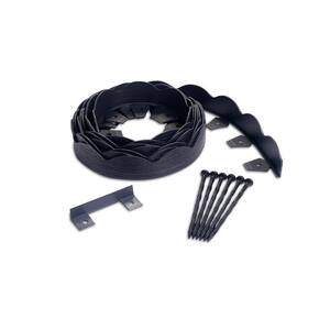 ProFlex 20 ft. Red Scalloped Woodgrain Plastic No-Dig Edging Kit ...