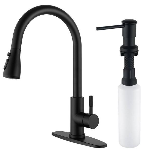 ruiling Single Handle Pull Down Sprayer Kitchen Faucet with Soap ...