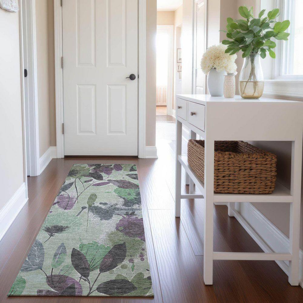 Addison Rugs Mayfield Premium Machine Washable Abstract AMF1549 Sage 2 ...