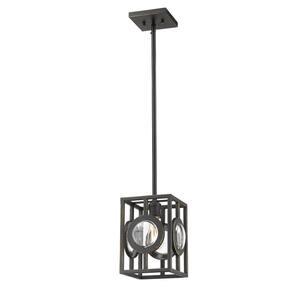 Hampton Bay Talullah 1-Light Oil Rubbed Bronze Pendant Lighting with Gold Interior 60956 - The ...