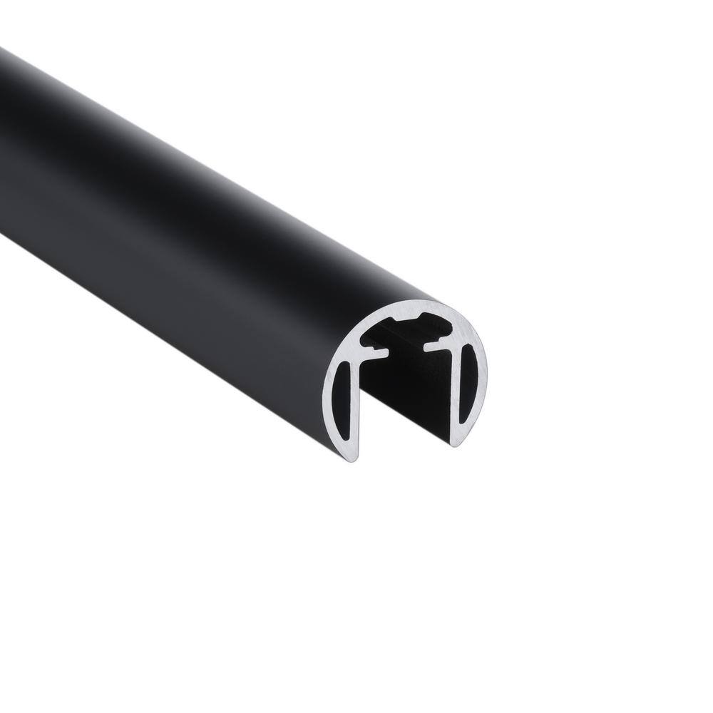 Glass Warehouse Draco 10 ft. Round Aluminum Handrail DRA-AHR42-10-MB ...