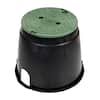 NDS 10 in. Round Valve Box and Cover, Black Box, Green ICV Cover 111BC ...
