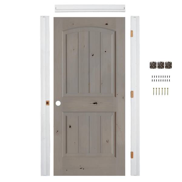 Krosswood Doors Ready-to-Assemble 32 in. x 80 in. Knotty Alder 2 Panel ...