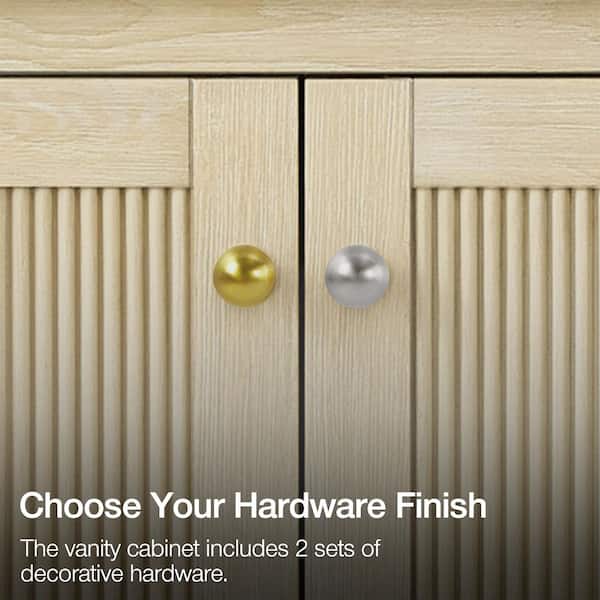 Home Decorators Collection Arcott 31 in. Single Sink Fluted Natural ...