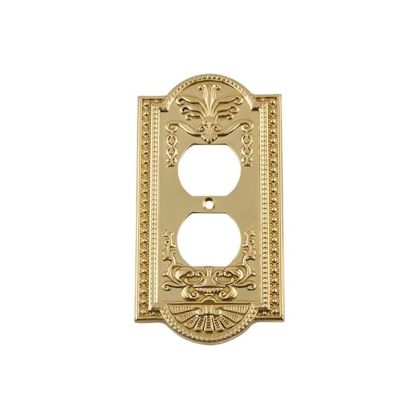 Nostalgic Warehouse Brass 1-Gang Duplex Outlet Wall Plate (1-Pack ...