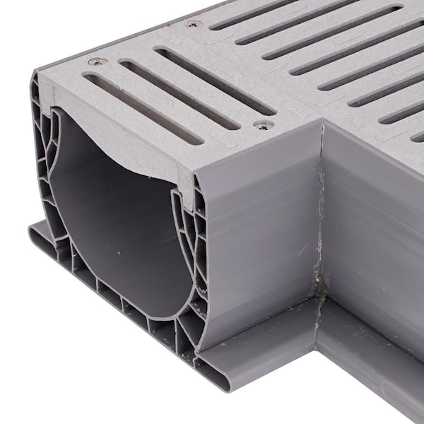 NDS Spee-D Channel Drain 90 Degree Elbow and Grate, Gray Plastic 2381 ...
